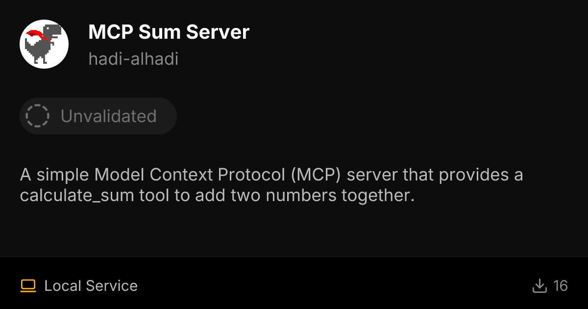 MCP Sum Server | MCP Servers · LobeHub