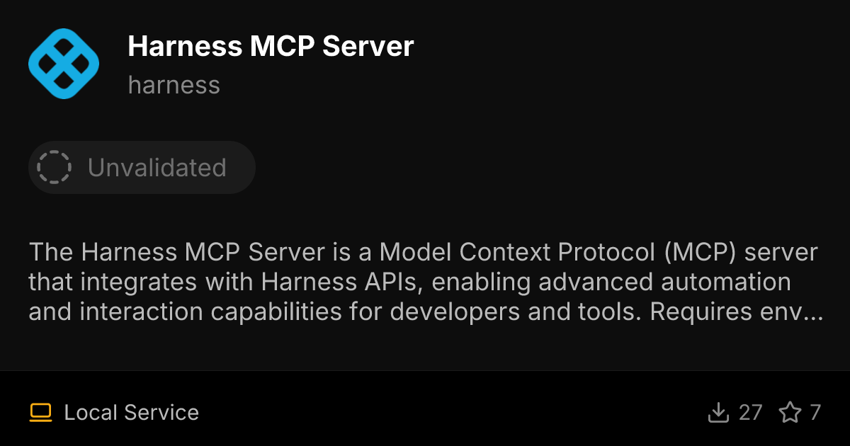 Harness MCP Server | MCP Servers · LobeHub