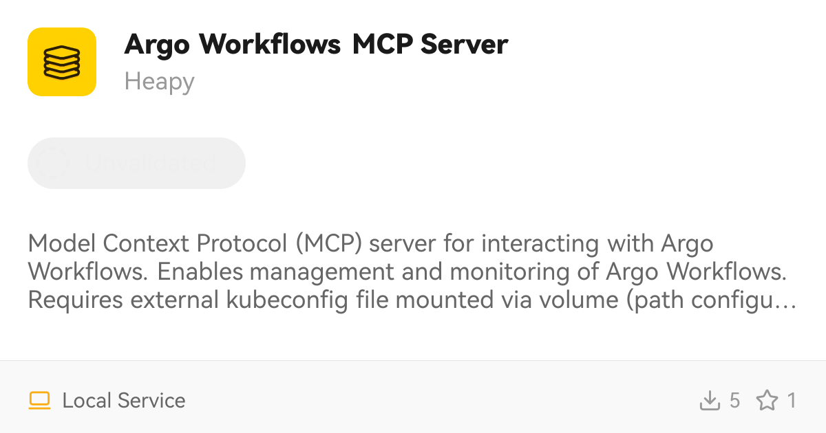Argo Workflows MCP Server | MCP Servers · LobeHub