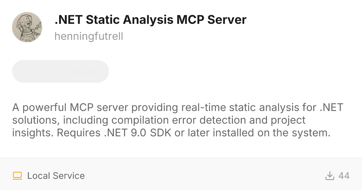 .NET Static Analysis MCP Server | MC... · LobeHub
