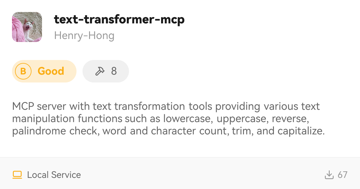 text-transformer-mcp | MCP Servers · LobeHub