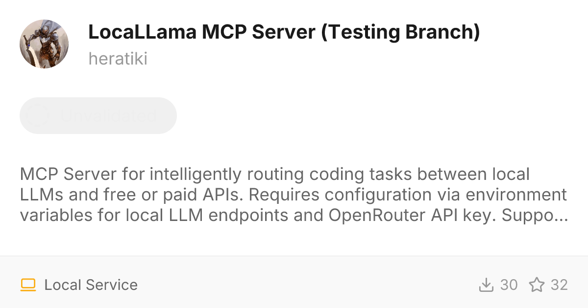 LocaLLama MCP Server (Testing Branch... · LobeHub