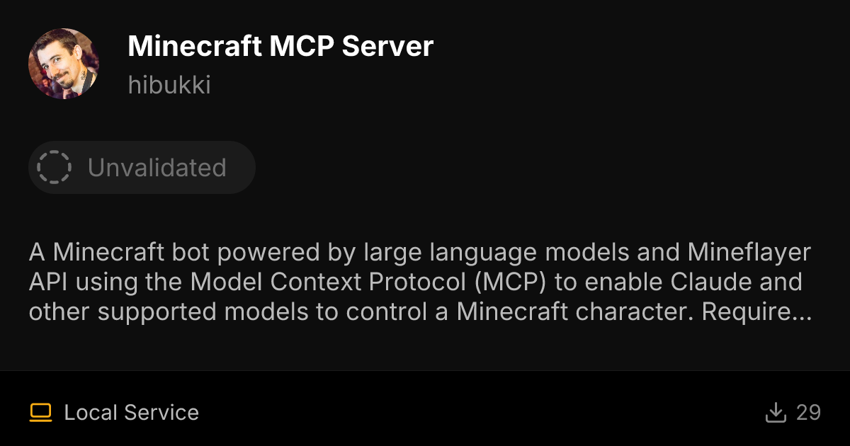 Minecraft MCP 服务器 | MCP Servers · LobeHub