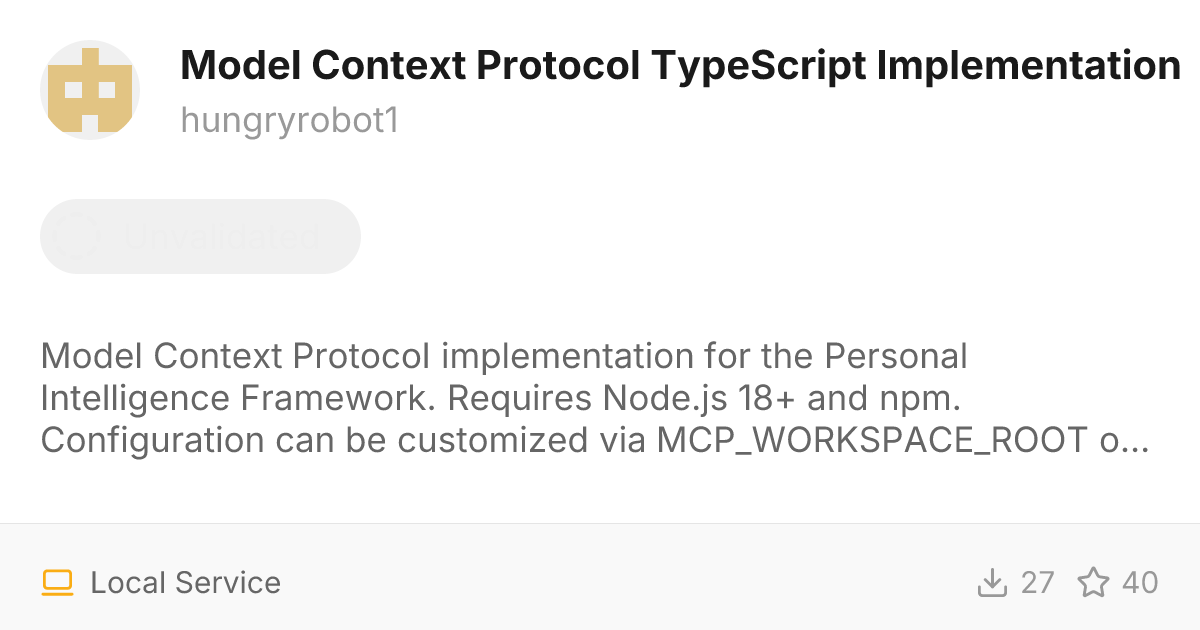 模型上下文协议 TypeScript 实现 | MCP Servers · LobeHub