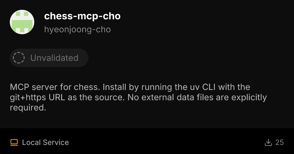 chess-mcp-cho | MCP Servers · LobeHub