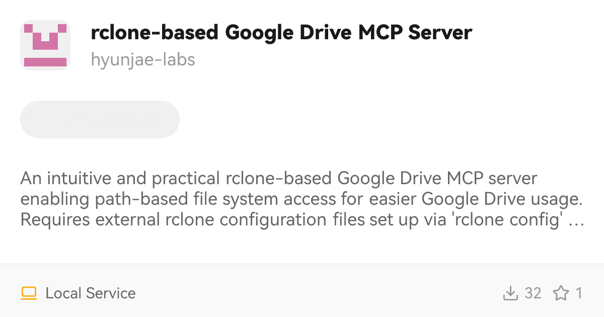 rclone-based Google Drive MCP Server... · LobeHub