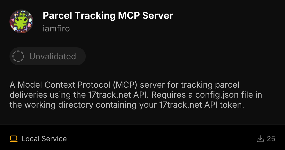 Parcel Tracking MCP Server | MCP Ser... · LobeHub