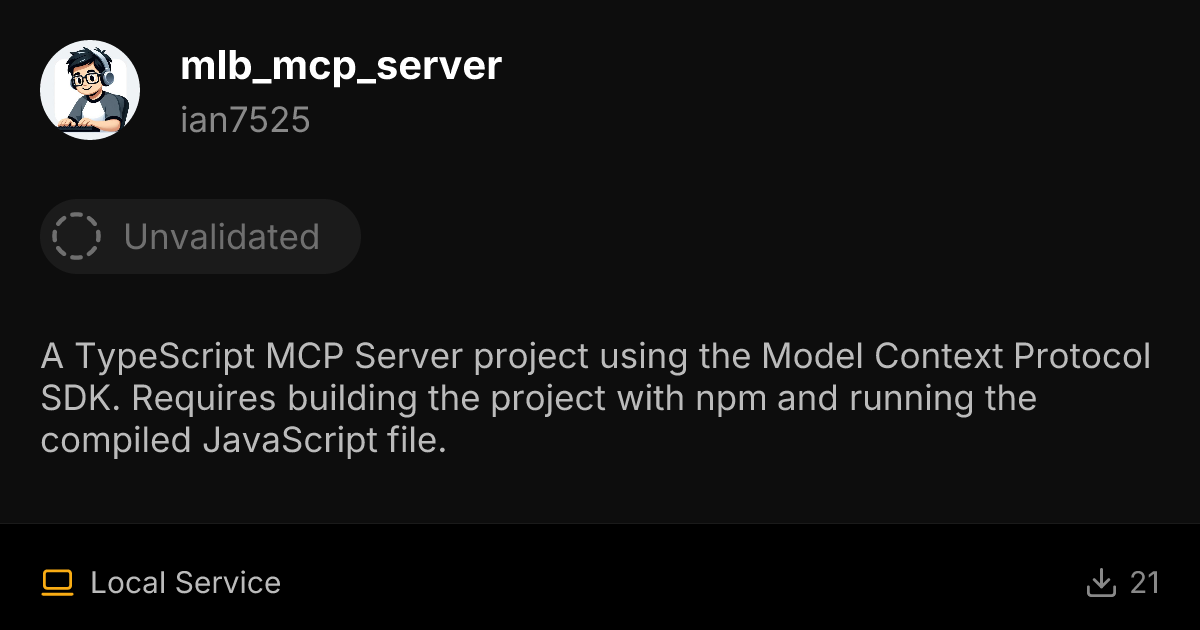 mlb_mcp_server | MCP Servers · LobeHub