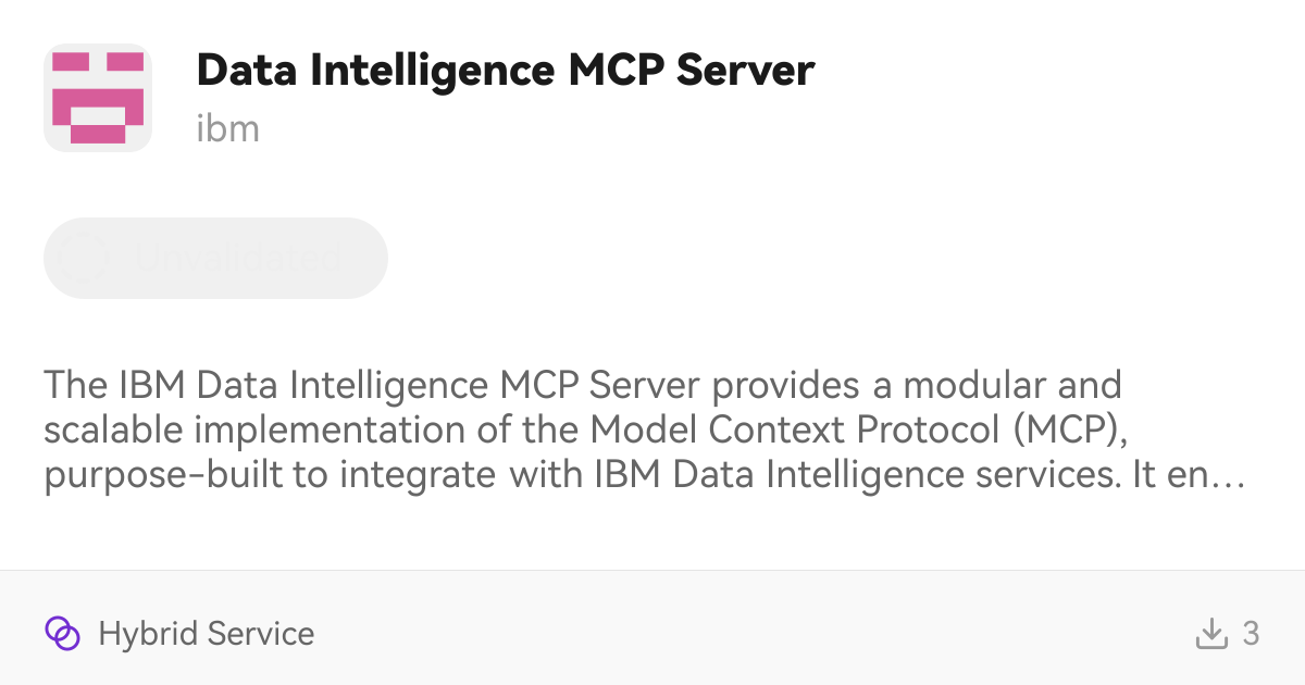 Data Intelligence MCP 服务器 | MCP Servers · LobeHub