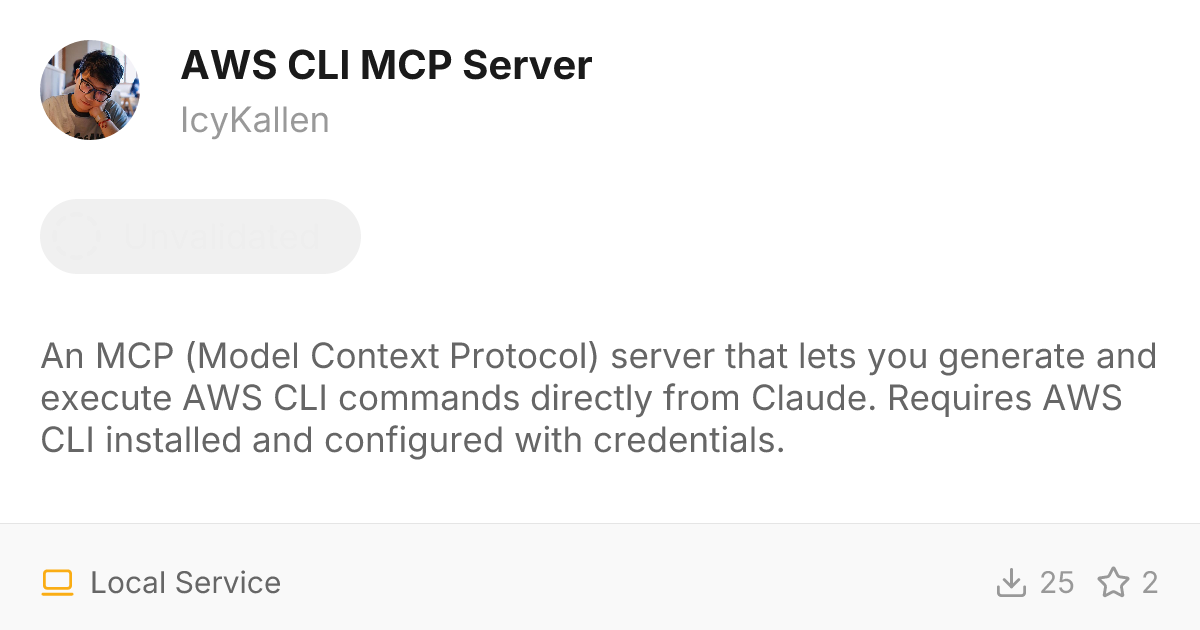 AWS CLI MCP Server | MCP Servers · LobeHub