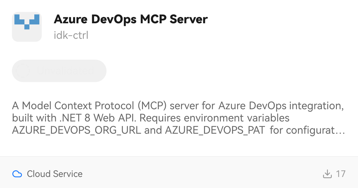 Azure DevOps MCP 伺服器 | MCP Servers · LobeHub