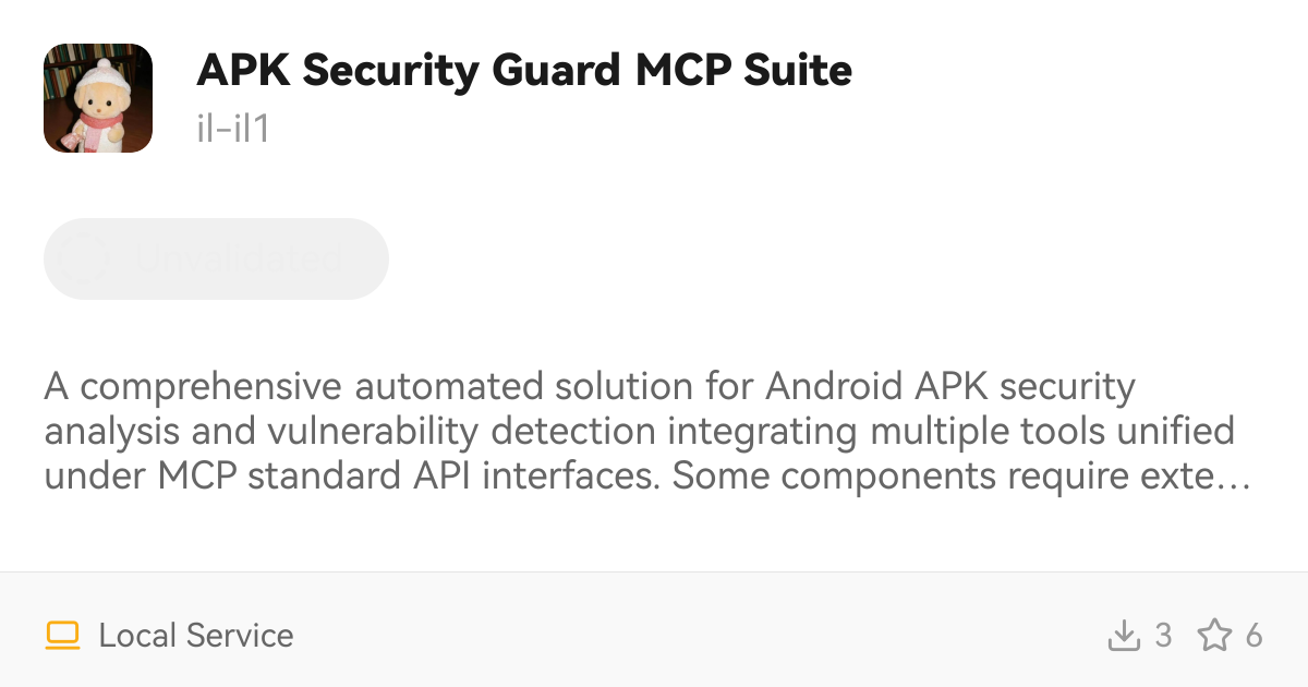 APK Security Guard MCP Suite | MCP S... · LobeHub