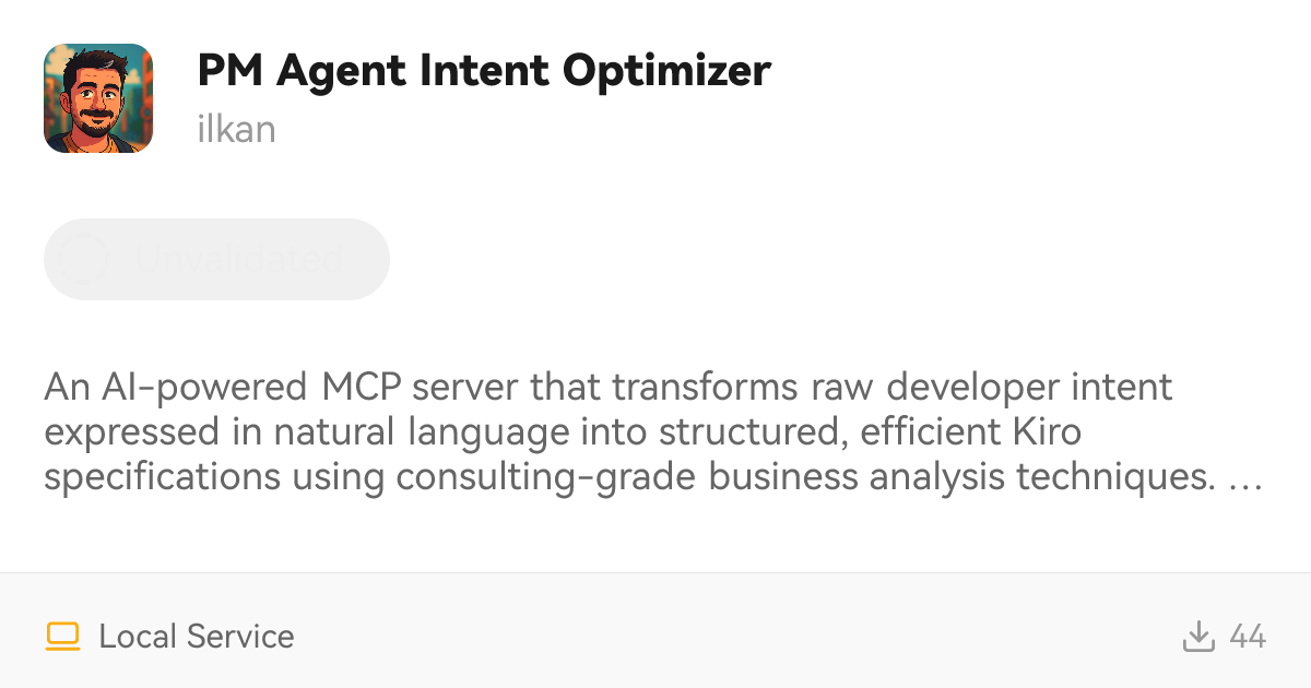 PM Agent Intent Optimizer | MCP Servers · LobeHub