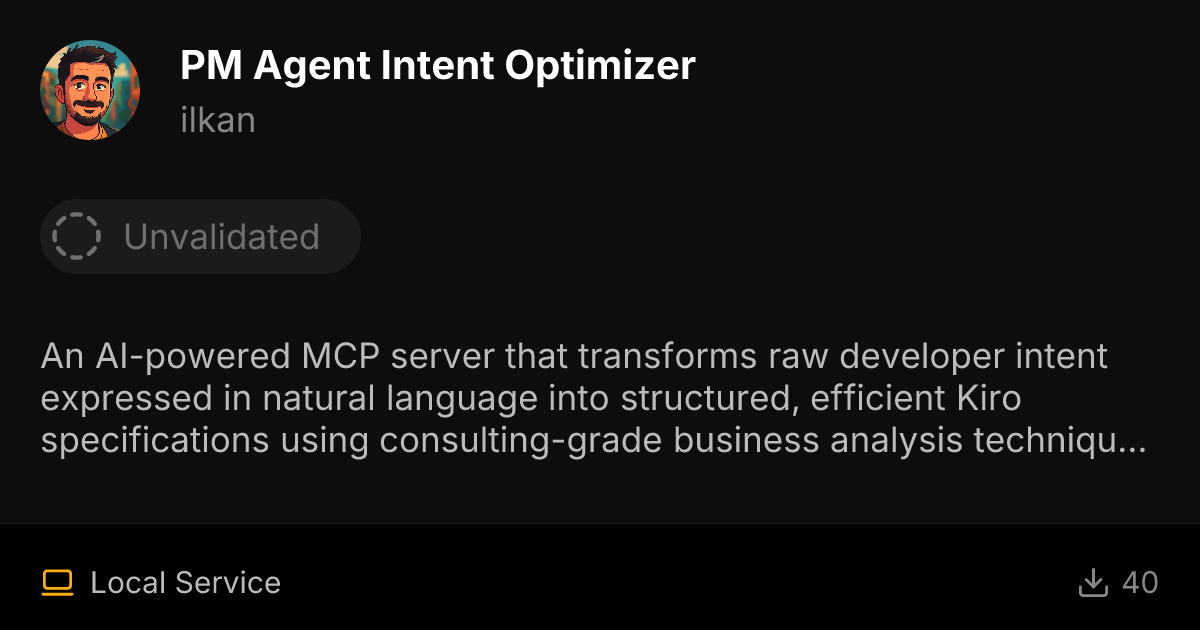 PM Agent Intent Optimizer | MCP Servers · LobeHub