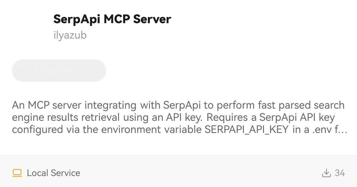 SerpApi MCP Server | MCP Servers · LobeHub