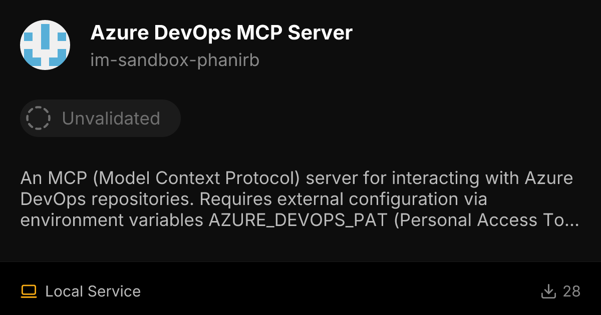 Azure DevOps MCP 伺服器 | MCP Servers · LobeHub