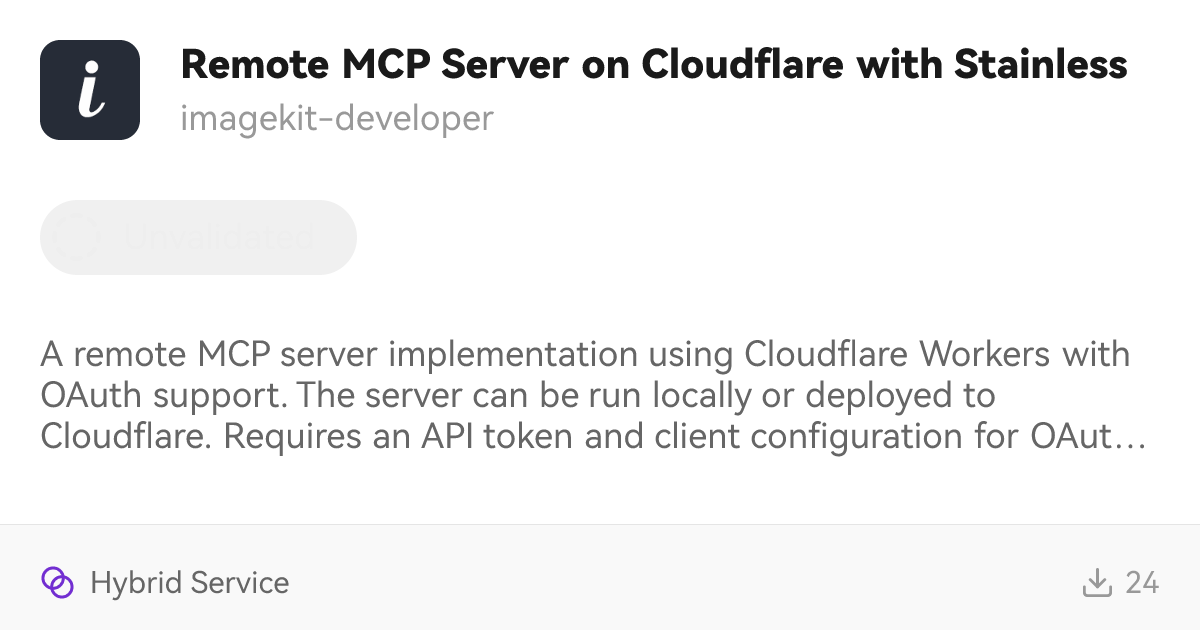 Remote MCP Server on Cloudflare with... · LobeHub