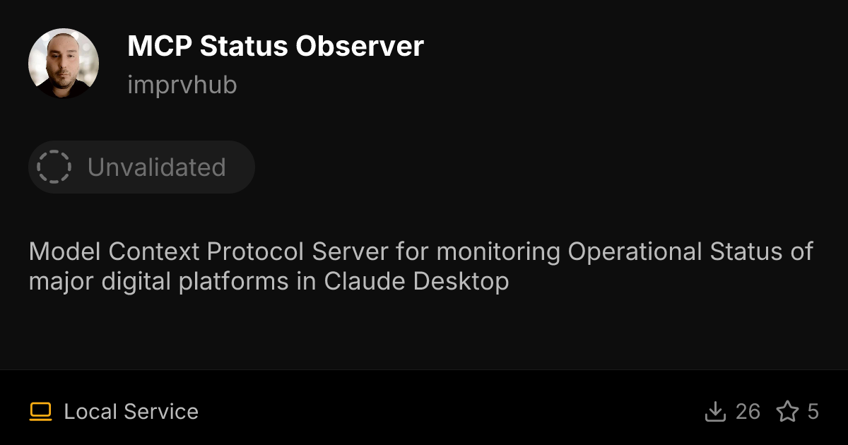 MCP Status Observer | MCP Servers · LobeHub