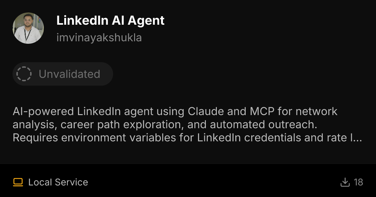 LinkedIn AI Agent | MCP Servers · LobeHub