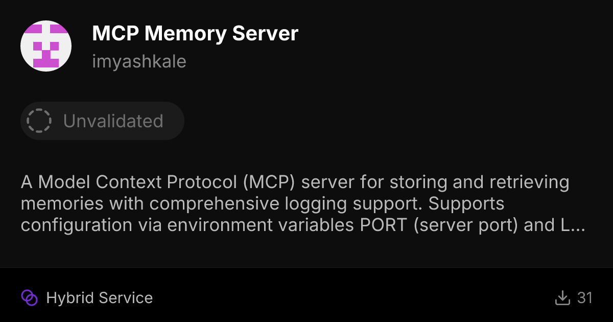 MCP Memory Server | MCP Servers · LobeHub