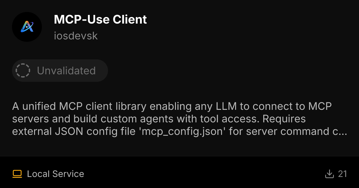 MCP-Use Client | MCP Servers · LobeHub