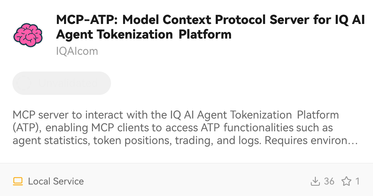 MCP-ATP: Model Context Protocol Serv... · LobeHub