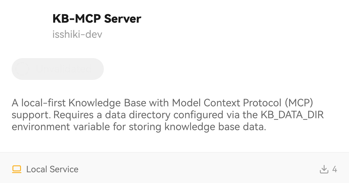 KB-MCP 服务器 | MCP Servers · LobeHub