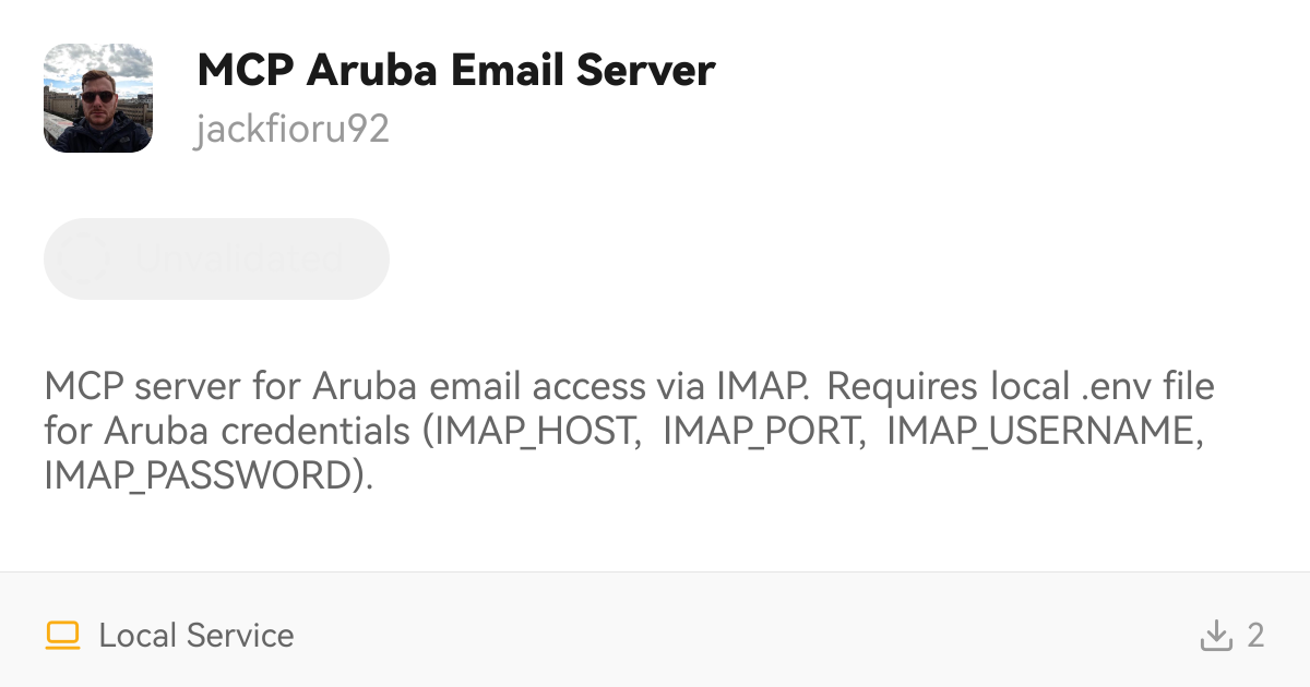 MCP Aruba 电子邮件服务器 | MCP Servers · LobeHub