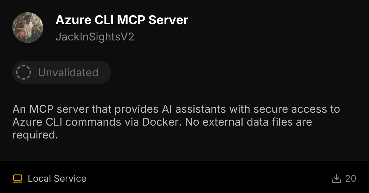 Azure CLI MCP Server | MCP Servers · LobeHub
