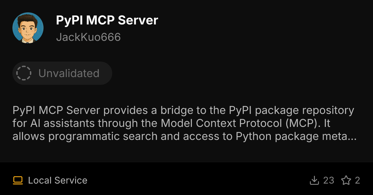 PyPI MCP Server | MCP Servers · LobeHub