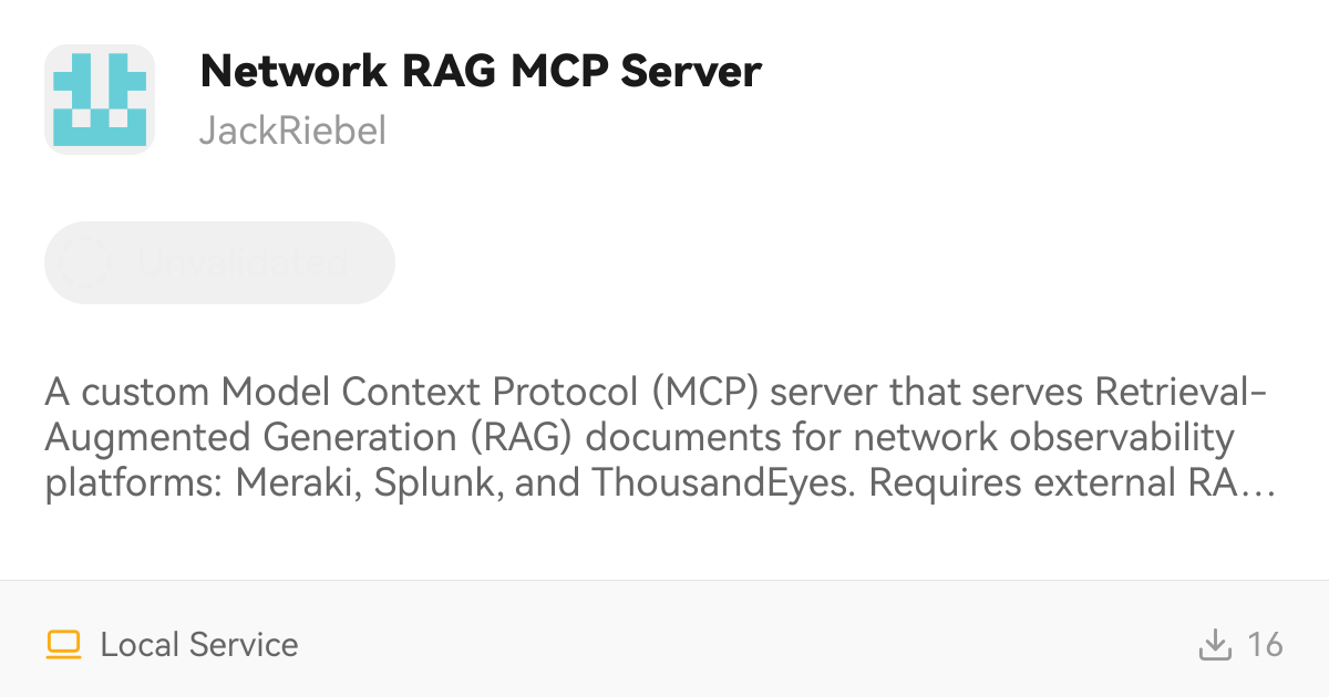 Network RAG MCP Server | MCP Servers · LobeHub