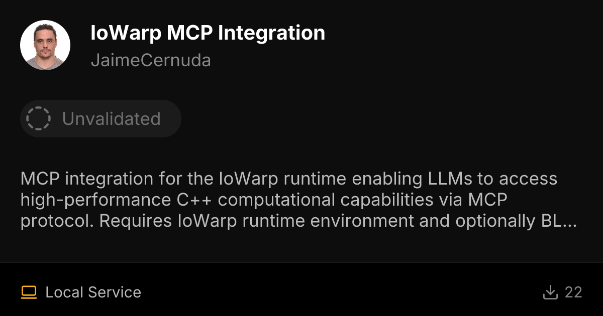 IoWarp MCP Integration | MCP Servers · LobeHub