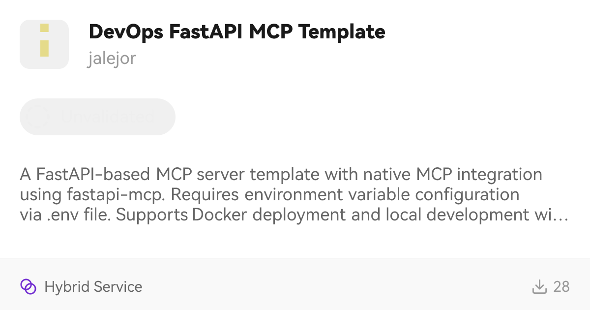 DevOps FastAPI MCP Template | MCP Se... · LobeHub
