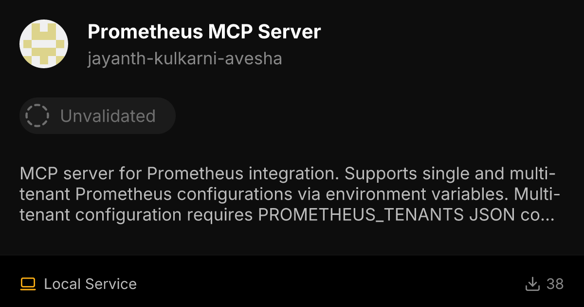 Prometheus MCP Server | MCP Servers · LobeHub