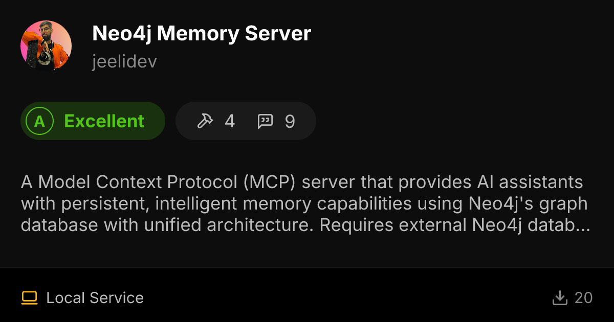 Neo4j Memory Server | MCP Servers · LobeHub