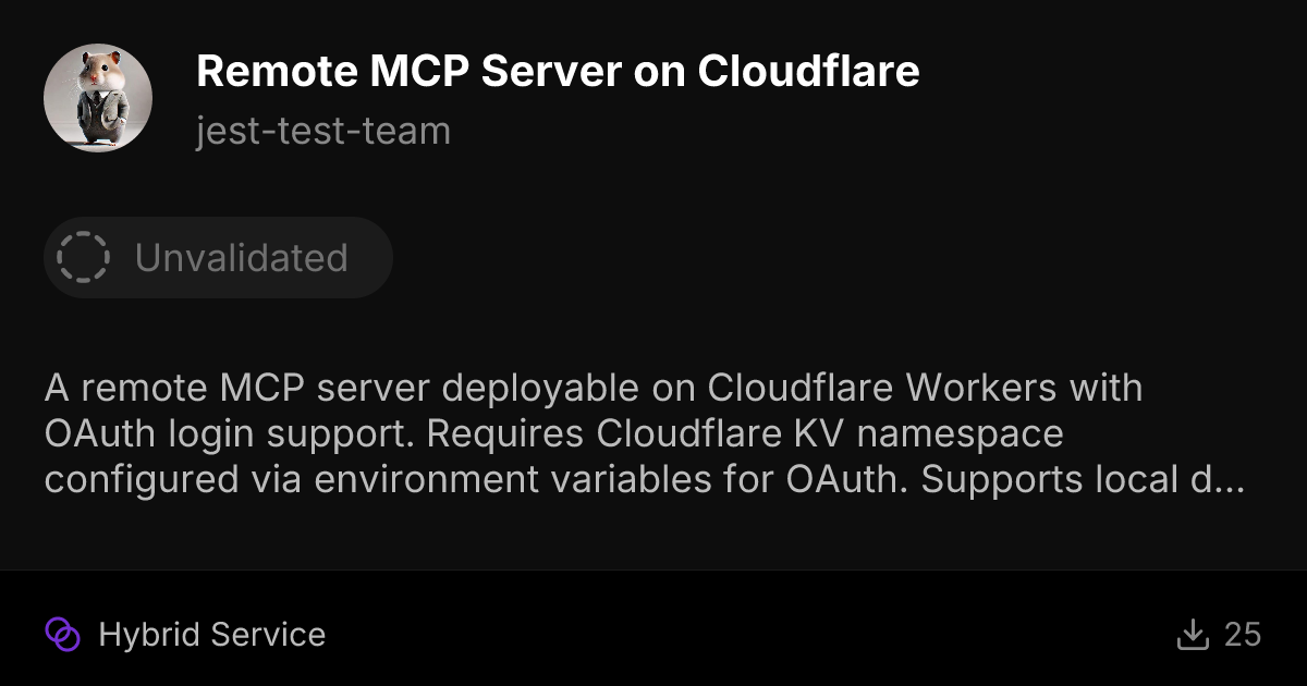 Cloudflare上のリモートMCPサーバー | MCP Servers · LobeHub