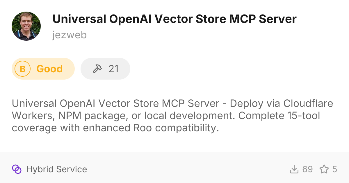 Universal OpenAI Vector Store MCP Se... · LobeHub