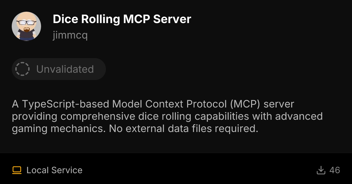 Dice Rolling MCP Server | MCP Servers · LobeHub