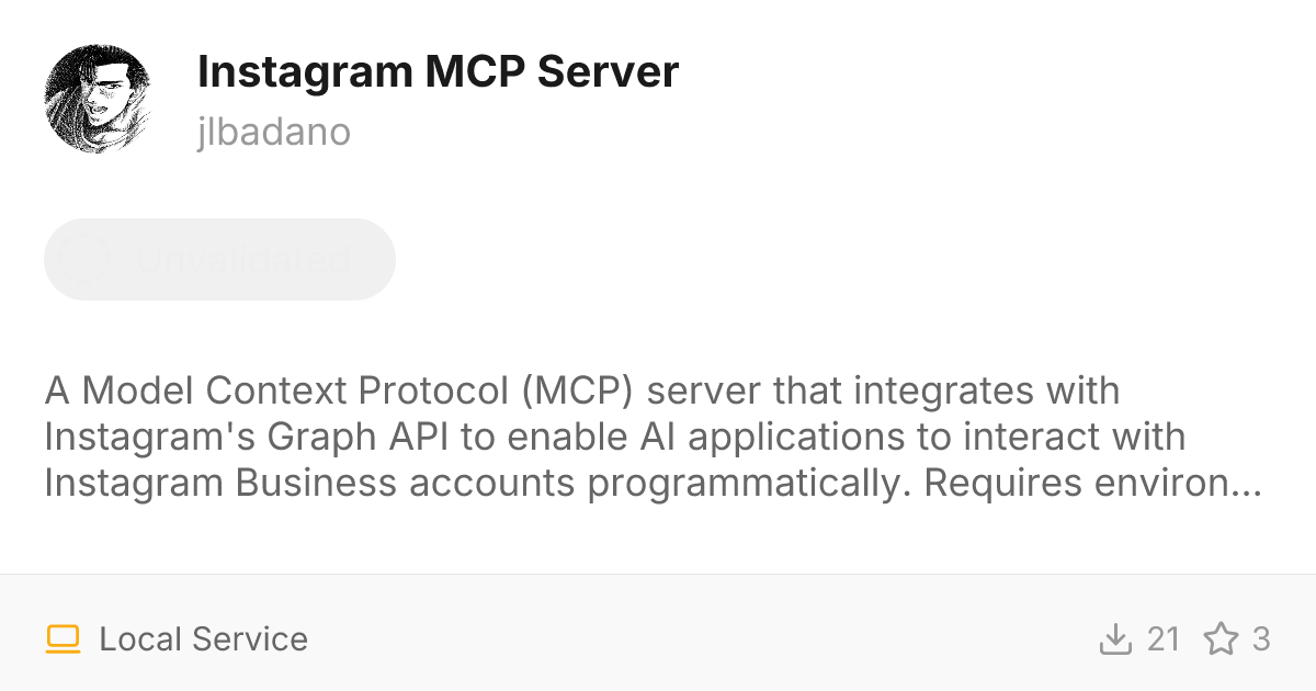 Instagram MCP 服务器 | MCP Servers · LobeHub