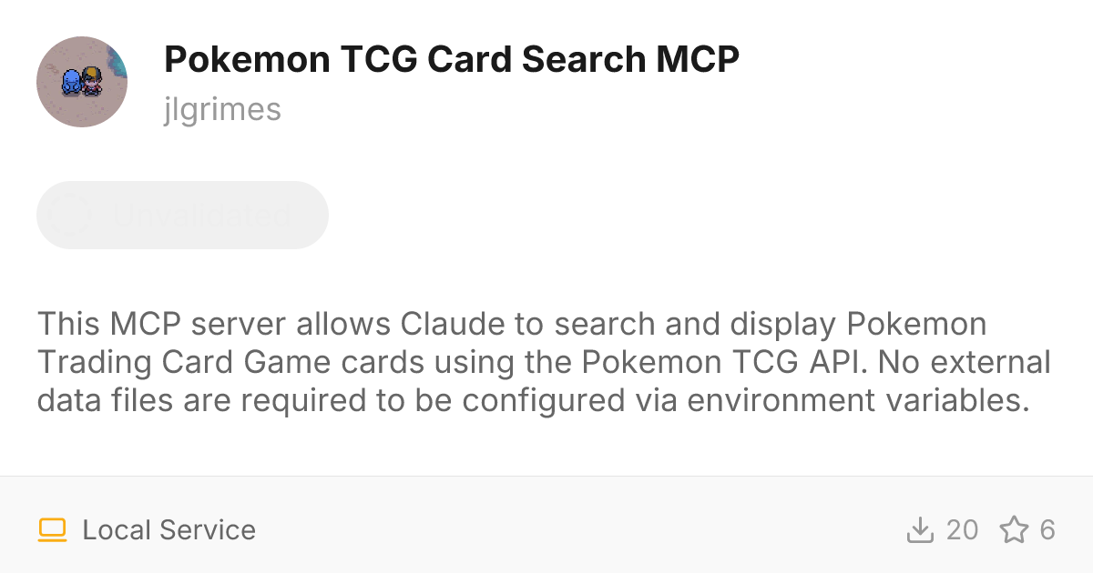 Pokemon TCG Card Search MCP | MCP Se... · LobeHub
