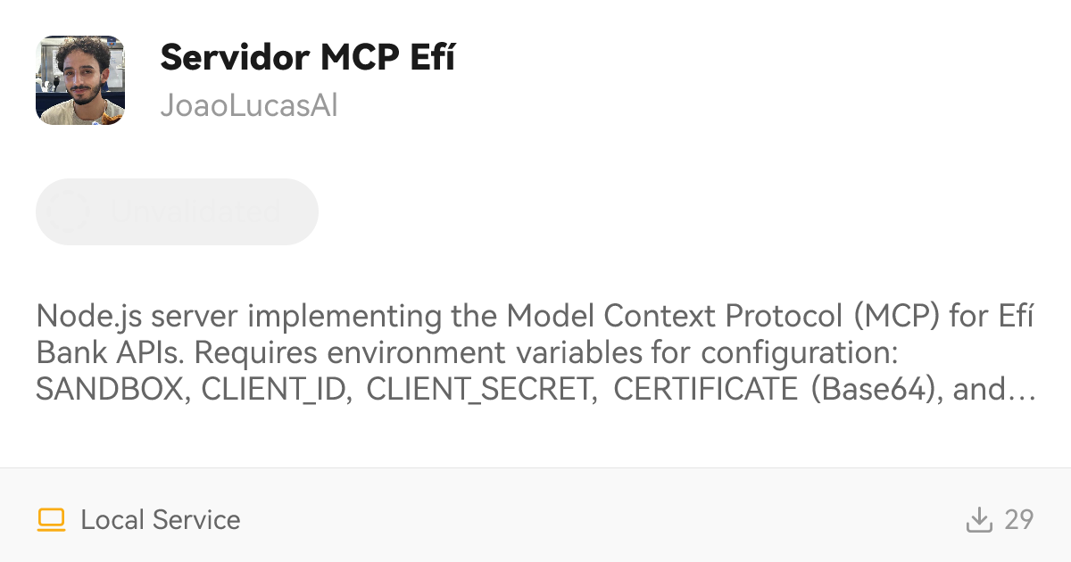 Servidor MCP Efí | MCP Servers · LobeHub