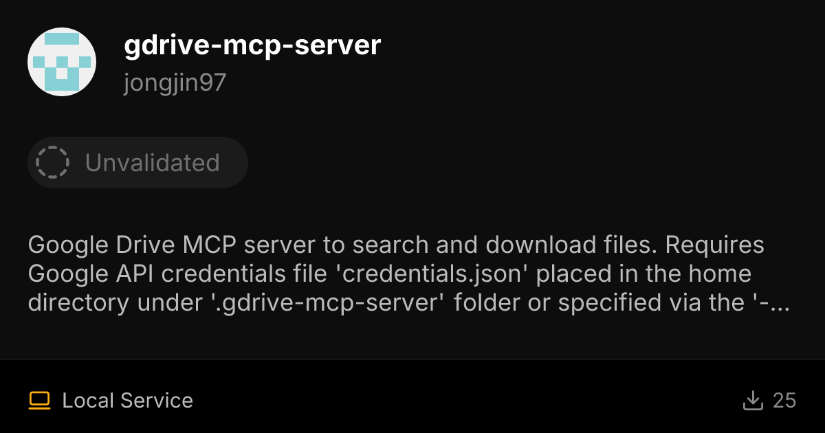 gdrive-mcp-server | MCP Servers · LobeHub