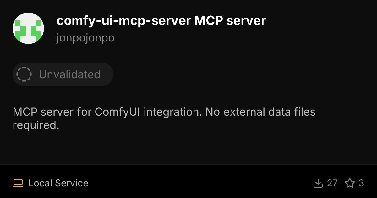 comfy-ui-mcp-server MCP server | MCP... · LobeHub