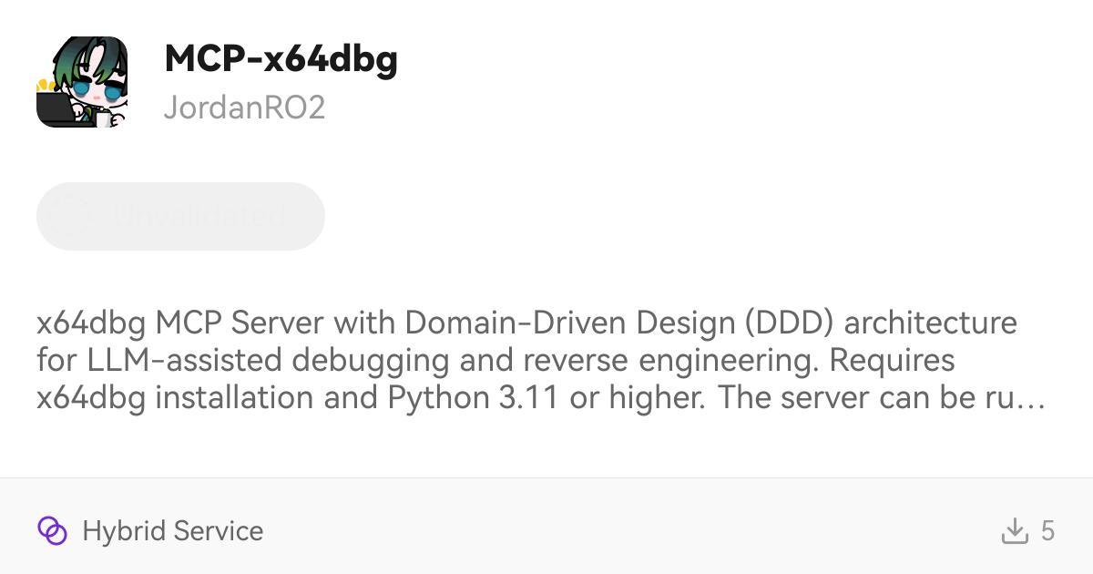 MCP-x64dbg | MCP Servers · LobeHub