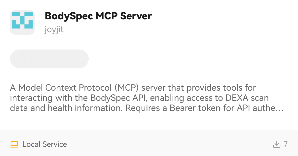BodySpec MCP Server | MCP Servers · LobeHub