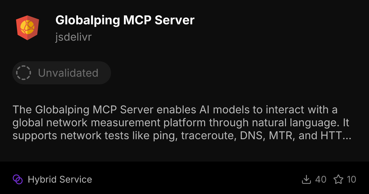 Globalping MCP Server | MCP Servers · LobeHub