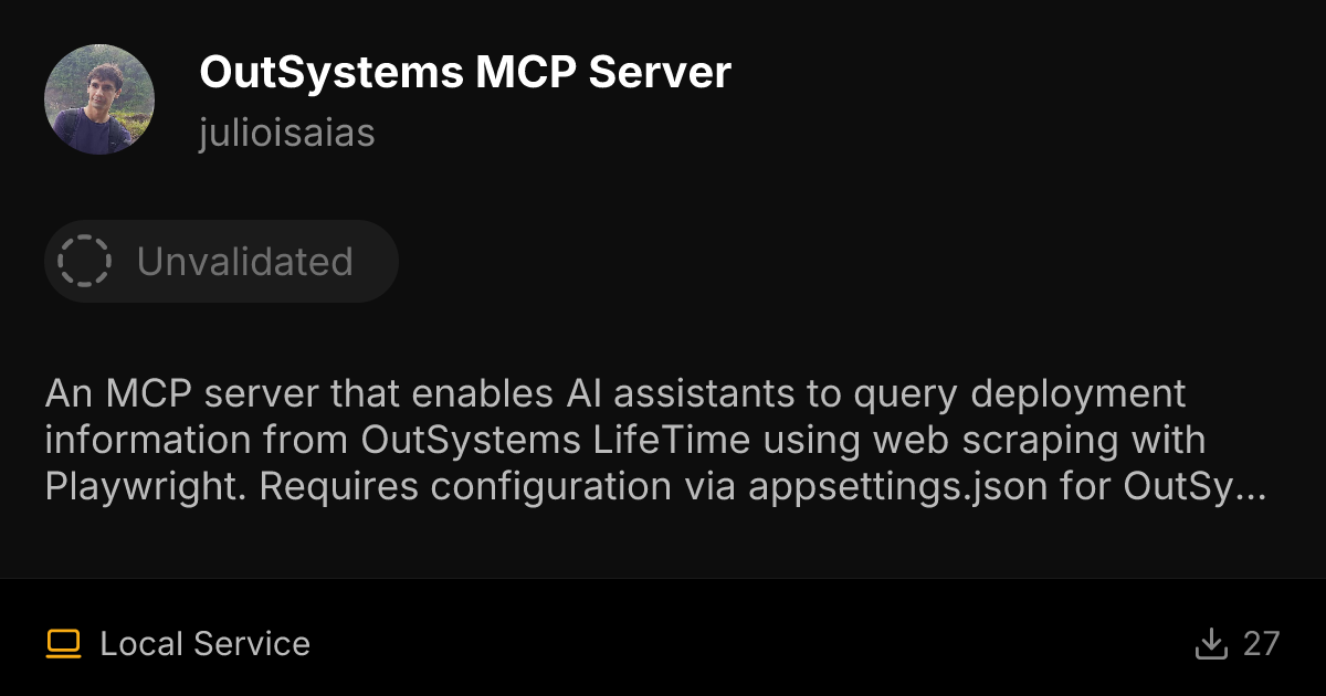 OutSystems MCP Server | MCP Servers · LobeHub