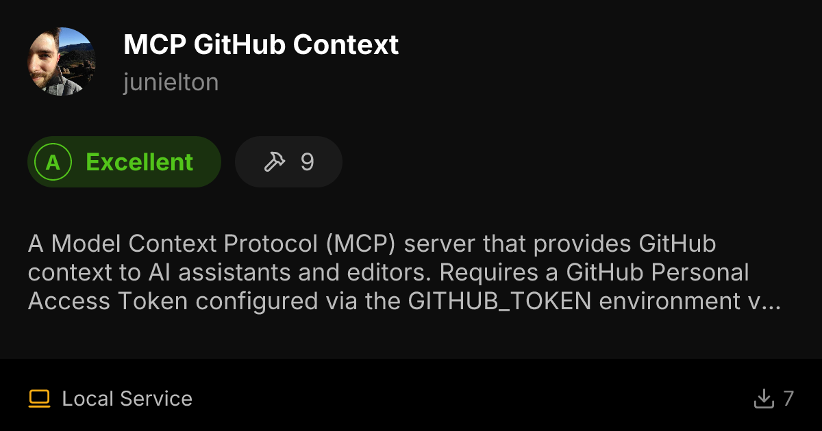 MCP GitHub 上下文 | MCP Servers · LobeHub