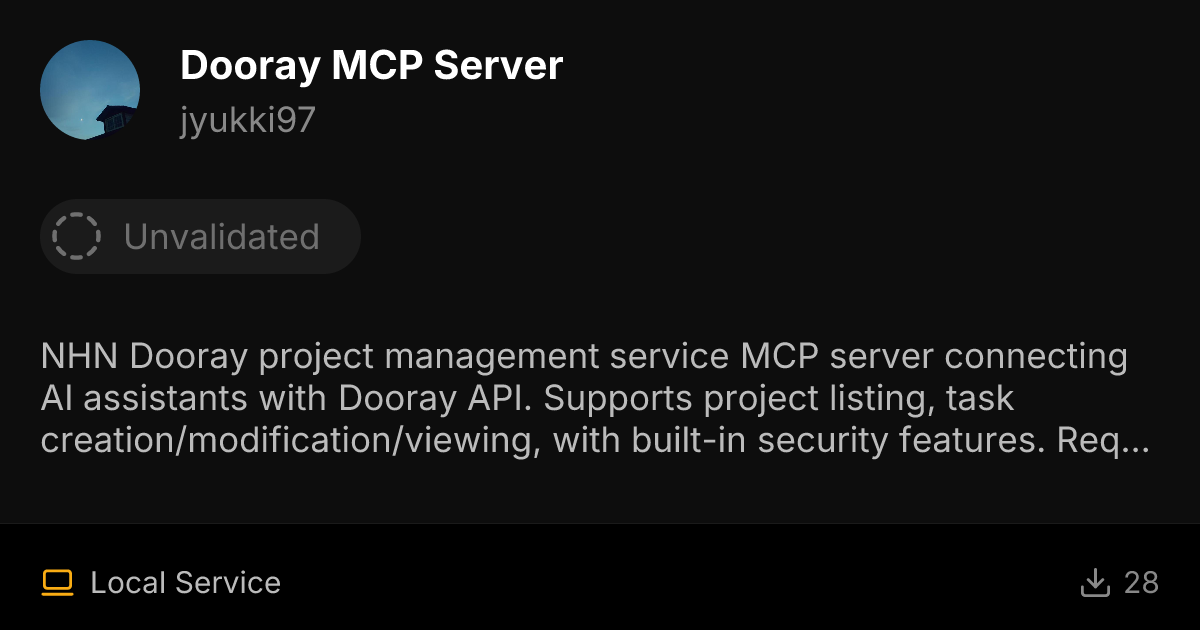 Dooray MCP 서버 | MCP Servers · LobeHub