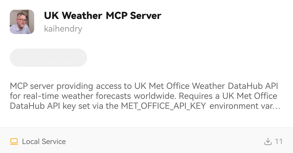 UK Weather MCP Server | MCP Servers · LobeHub